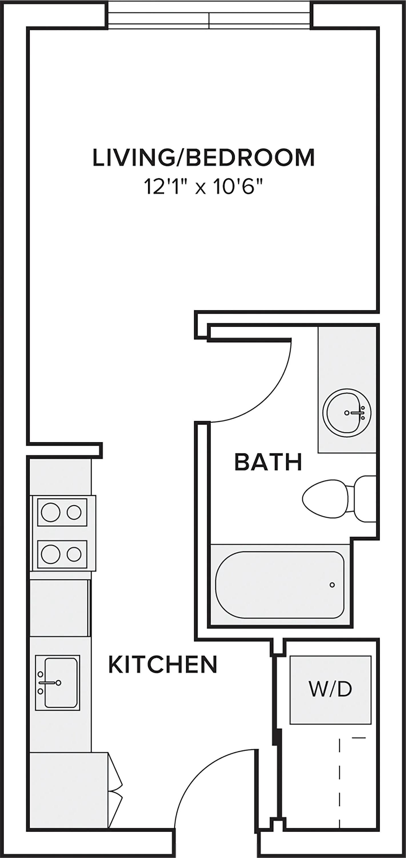 Floor Plans: Studio, 1-, 2-, & 4-Bed Apartments in Portland