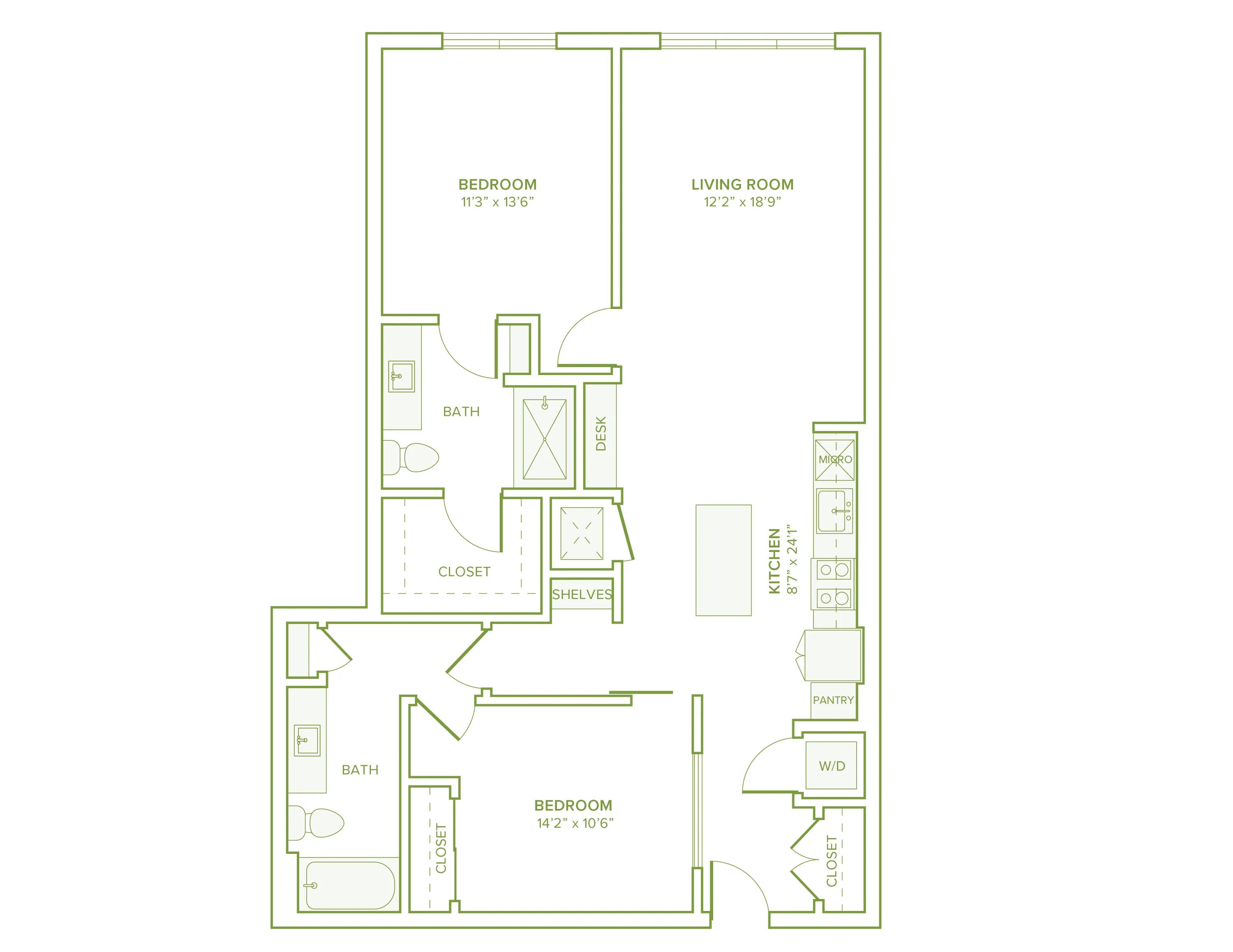 B13 | 2 Bed Apartment | Modera Falls Church
