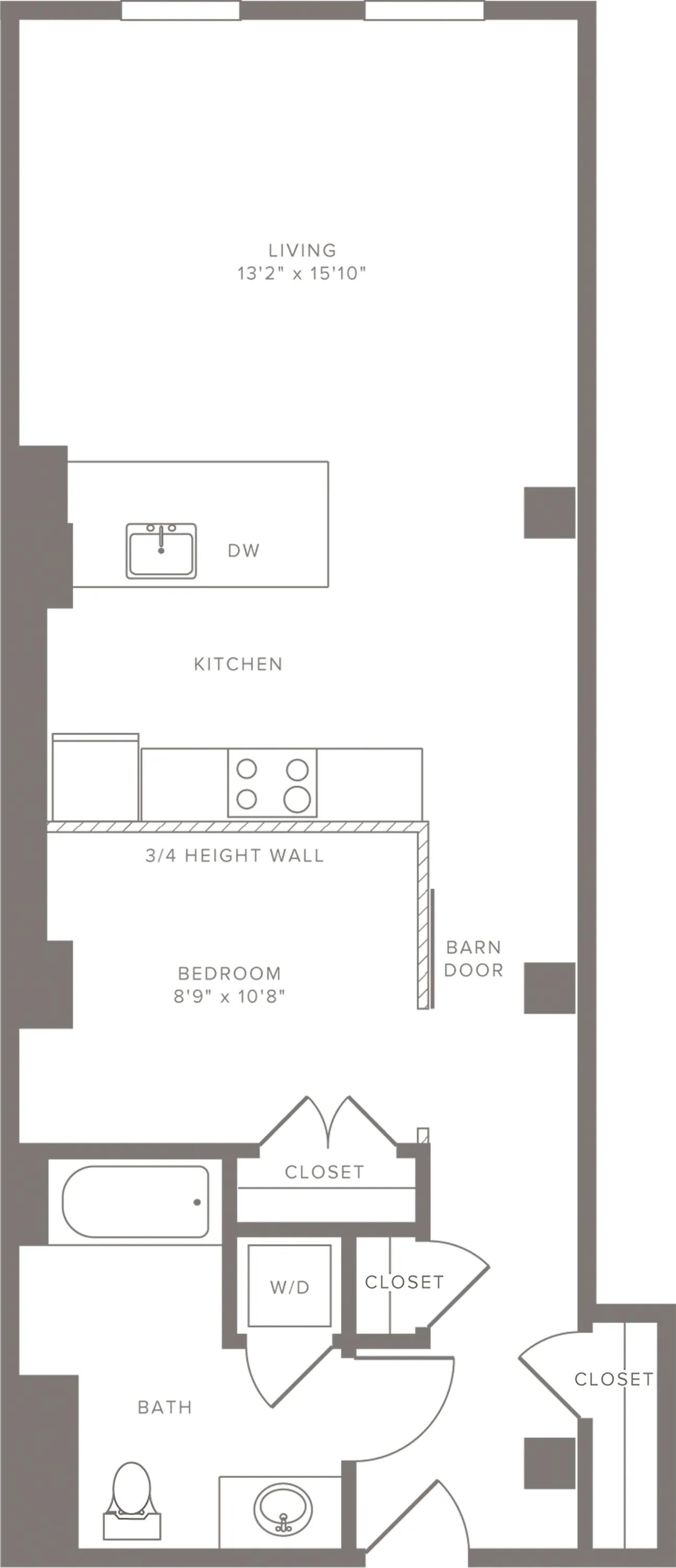 A10 - One Bedroom | 1 Bed Apartment | Modera Lofts