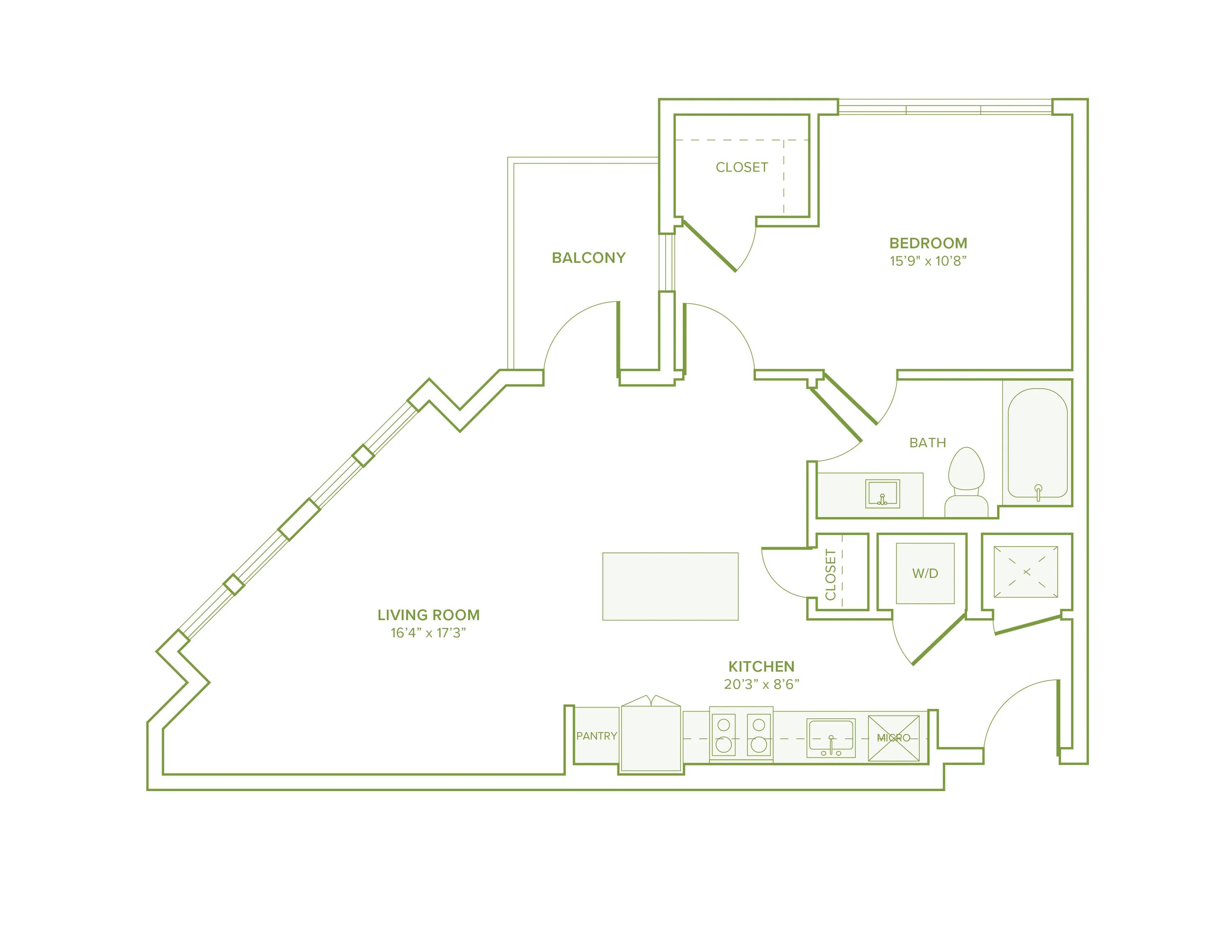 A06 | 1 Bed Apartment | Modera Falls Church