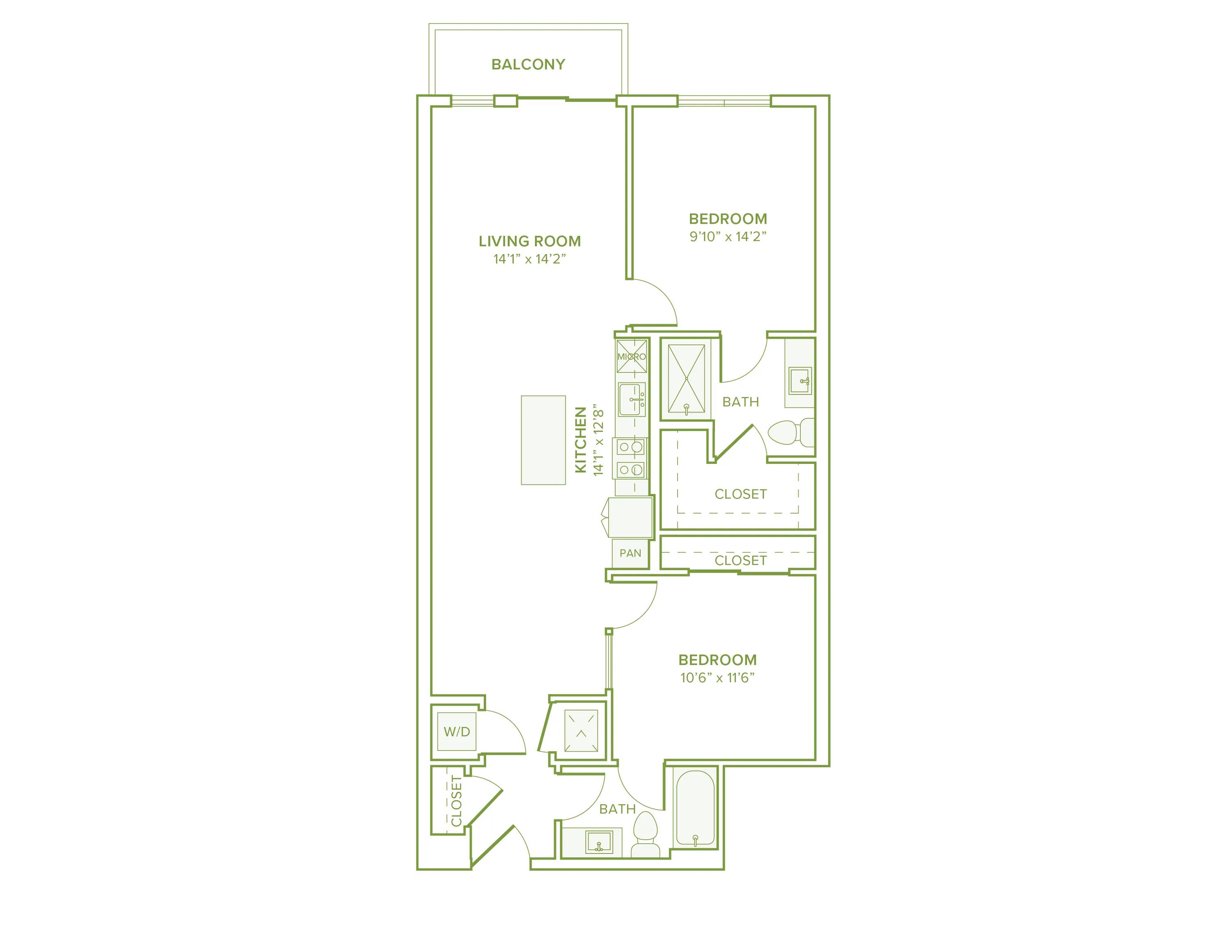 B12 | 2 Bed Apartment | Modera Falls Church