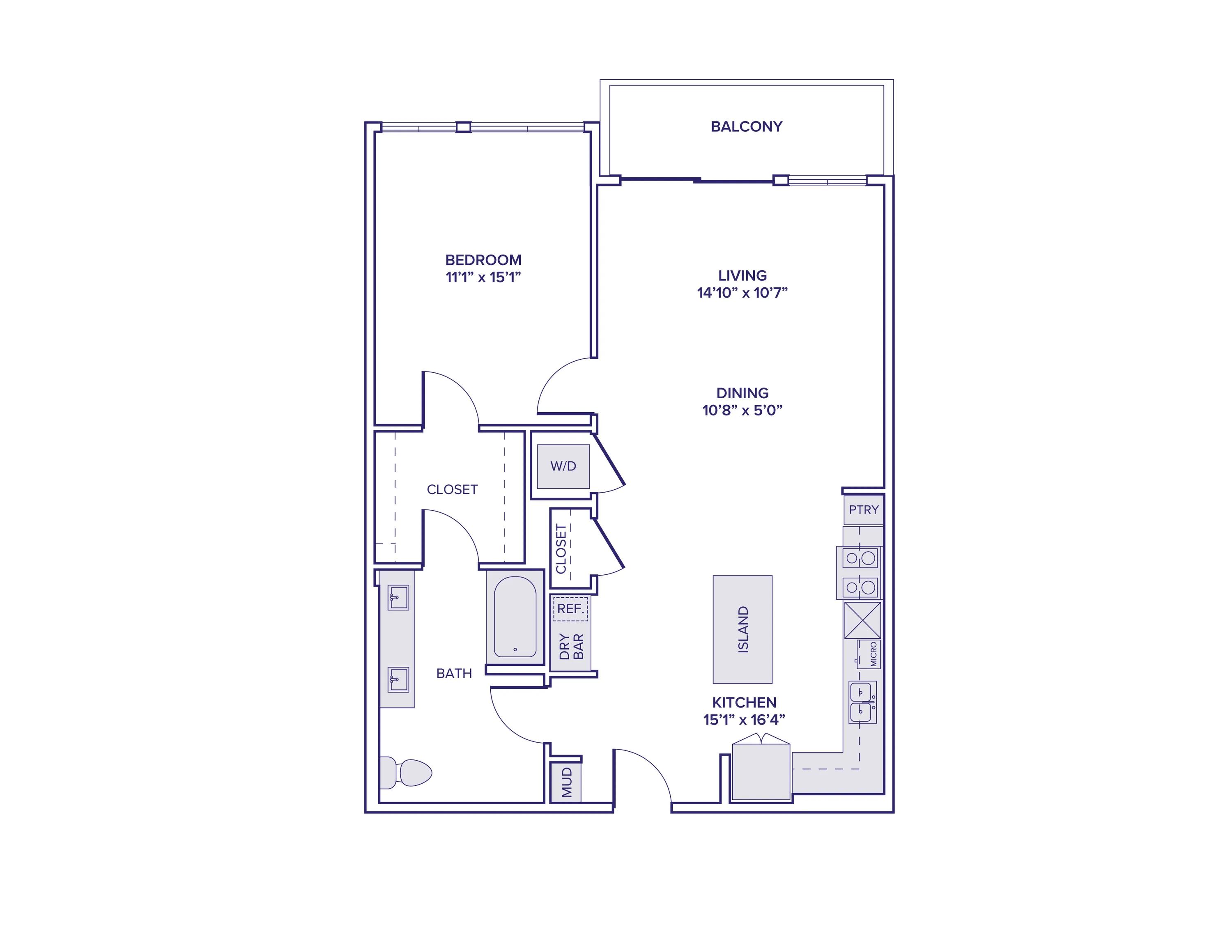 RA03 | 1 Bed Apartment | Modera Reserve
