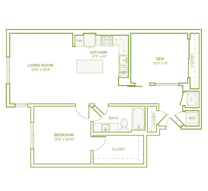 A25D | 1 Bed Apartment | Modera Falls Church