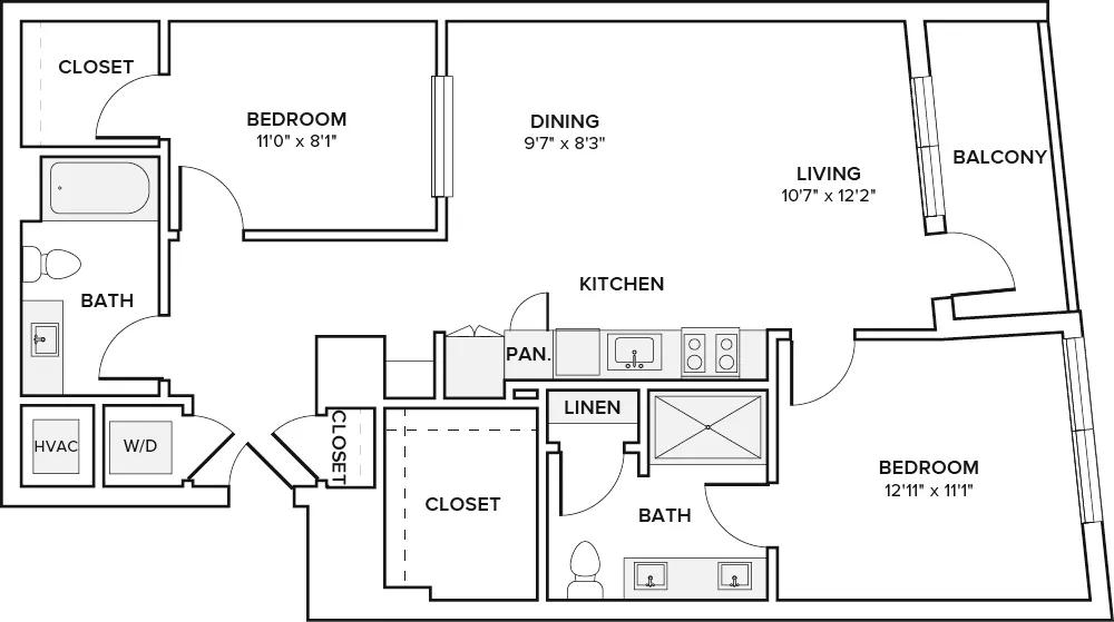 B01 | 1 Bed Apartment | Modera Parkside