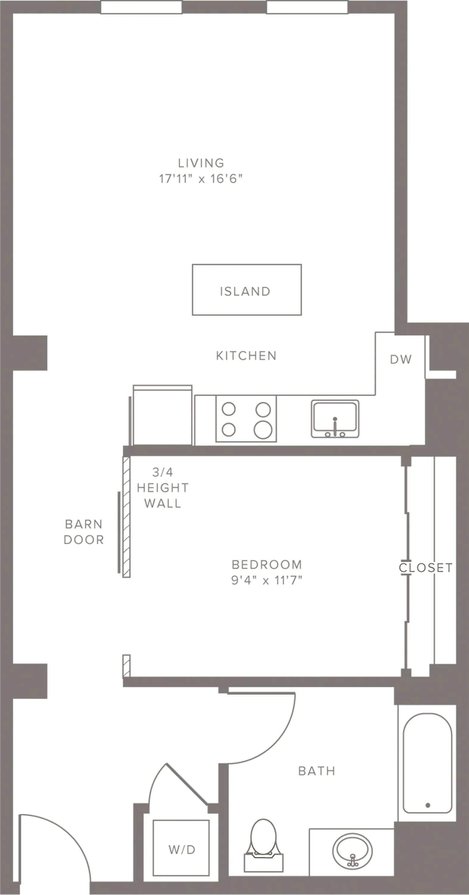A06 - One Bedroom | 1 Bed Apartment | Modera Lofts