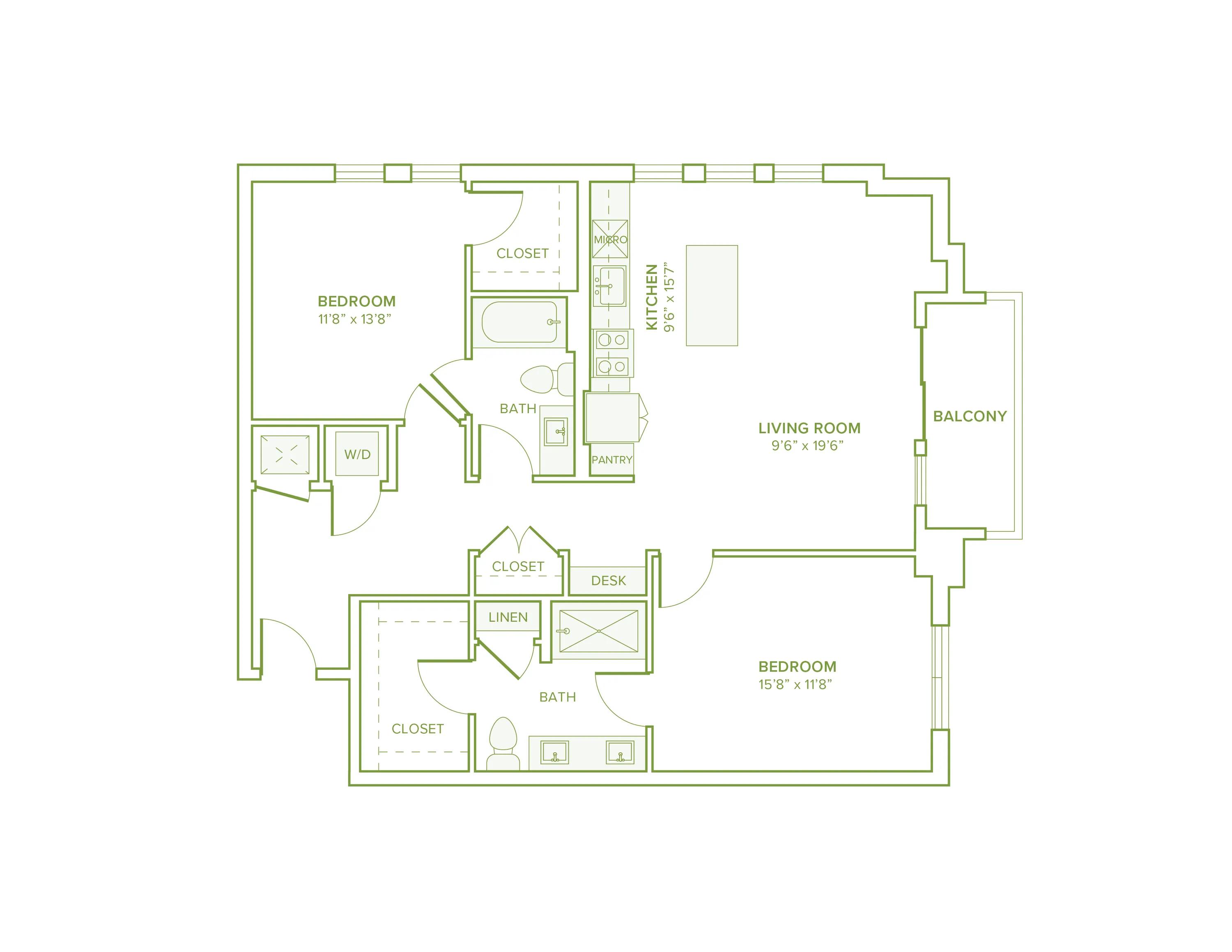 B20 | 2 Bed Apartment | Modera Falls Church