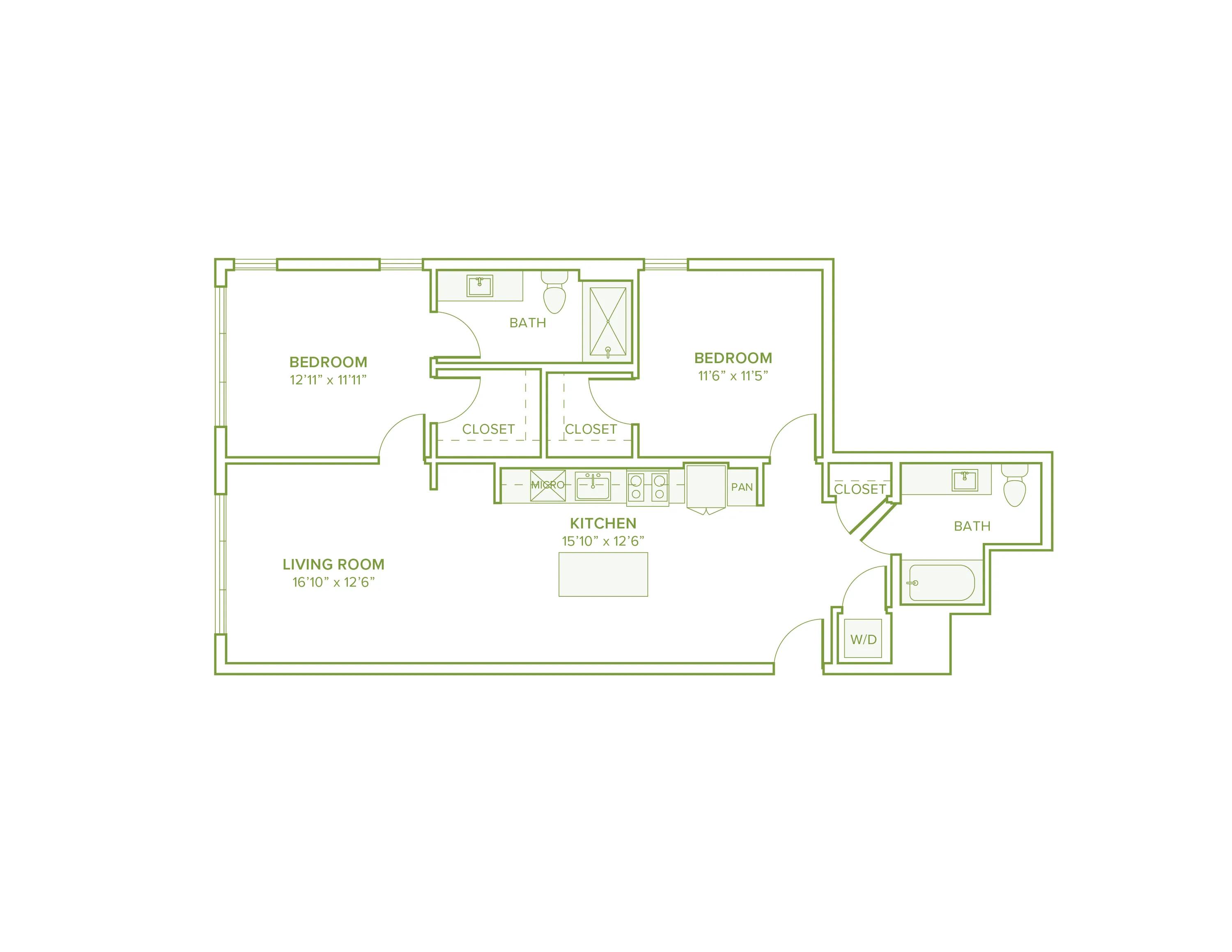 B11 | 2 Bed Apartment | Modera Falls Church